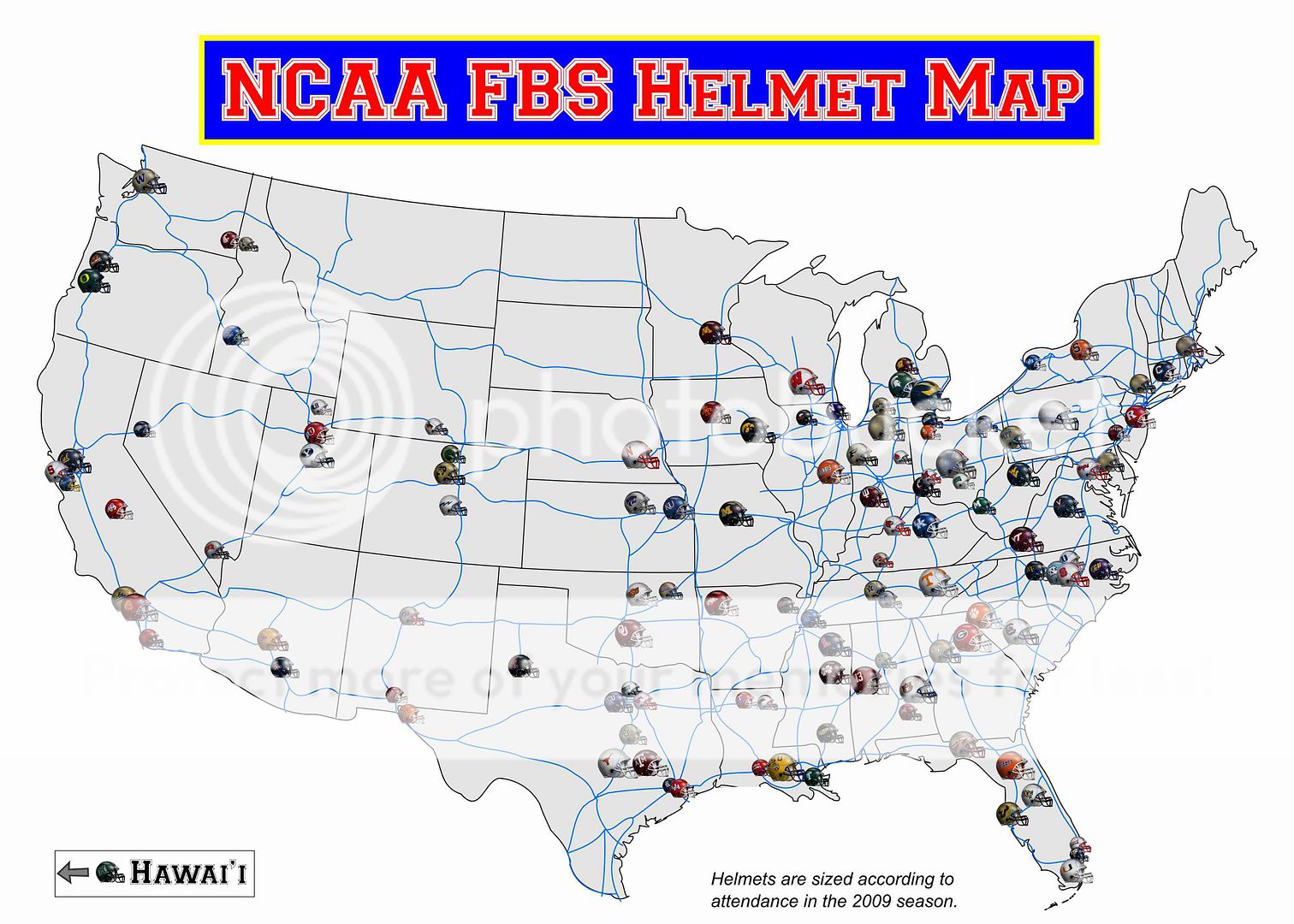 NCAA FBS Helmet Map V2 Photo by Bluma_96 | Photobucket